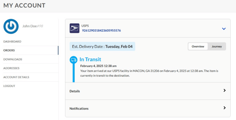 Tracking Page - TrackShip Docs