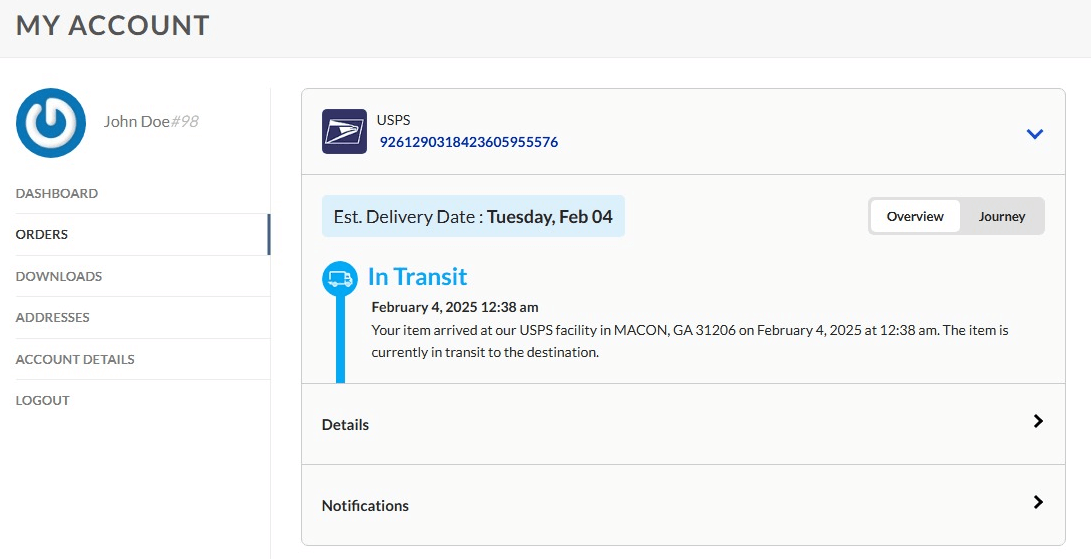 Tracking Page - TrackShip Docs