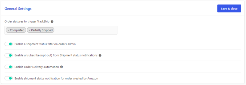 General Settings - TrackShip Docs