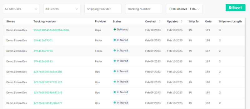 Shipments - TrackShip Docs