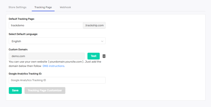 Custom Domain - TrackShip Docs