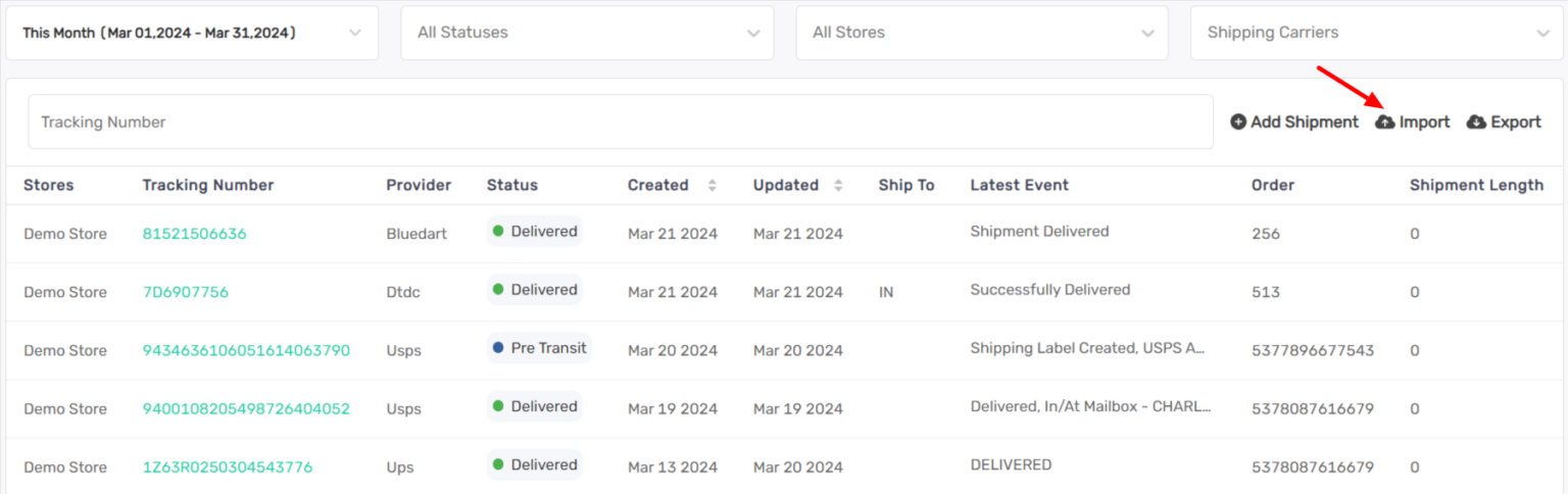 Import Shipments from CSV - TrackShip Docs