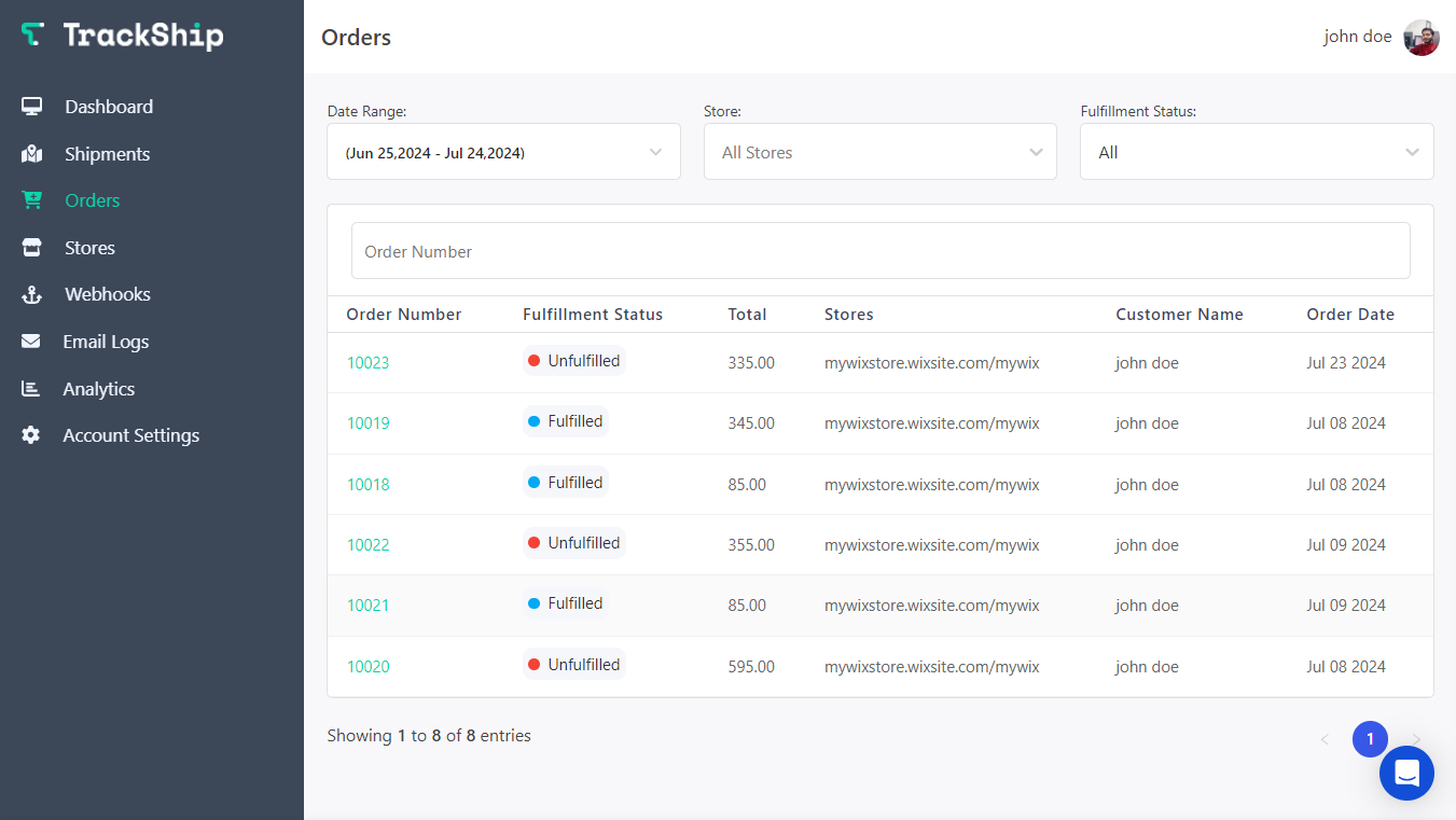 View Order Detail - TrackShip Docs
